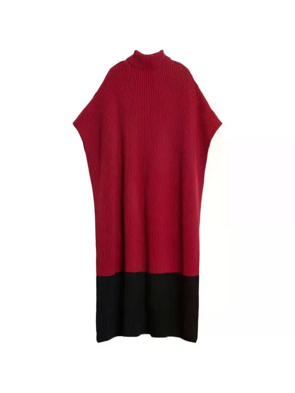 La DoubleJ Color Block Wool Poncho