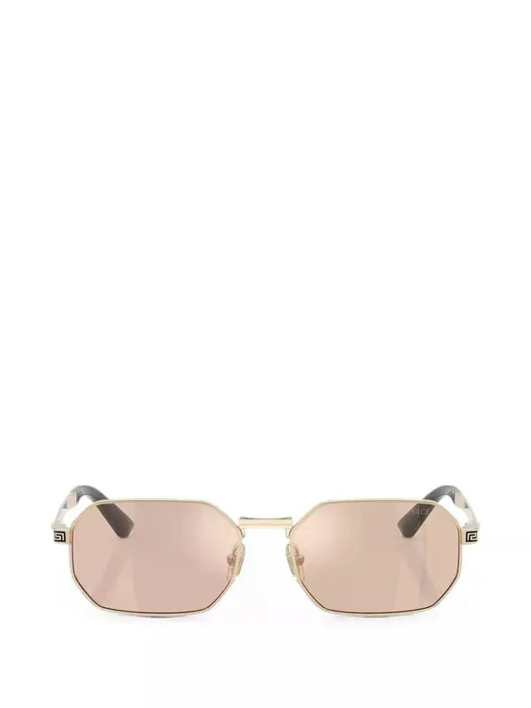Versace Geometric Frame Sunglasses - Gold