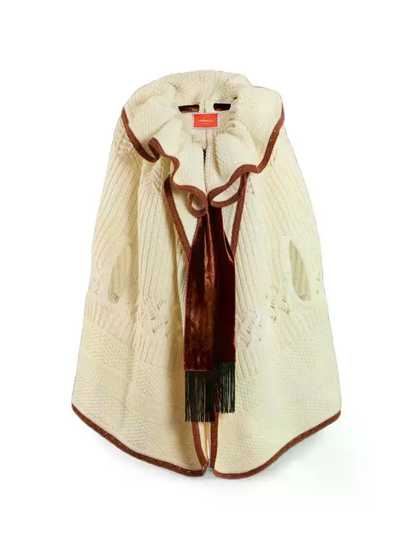 La DoubleJ Weaver Chunky-knit Cape - Neutrals
