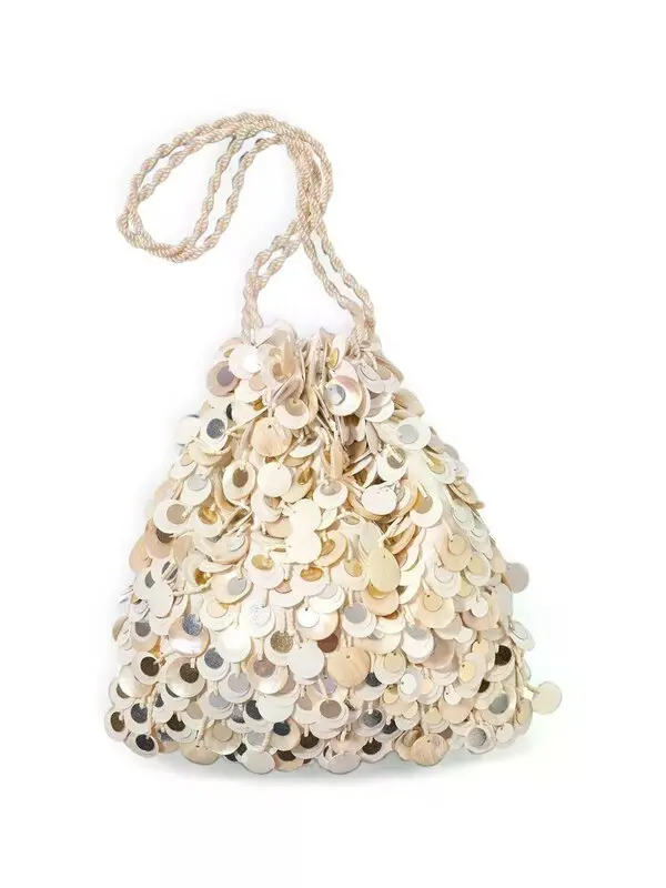 LIZZIE FORTUNATO Gala Sequin-embellished Shoulder Bag - Neutrals