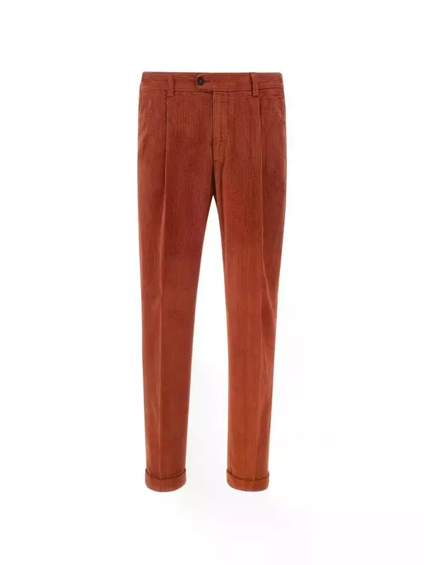 DEVORE INCIPIT Ribbed Pleated Trousers - Orange