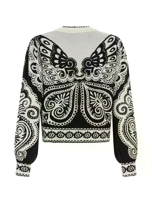 Farm Rio Arabesque Jacquard Cardigan - White