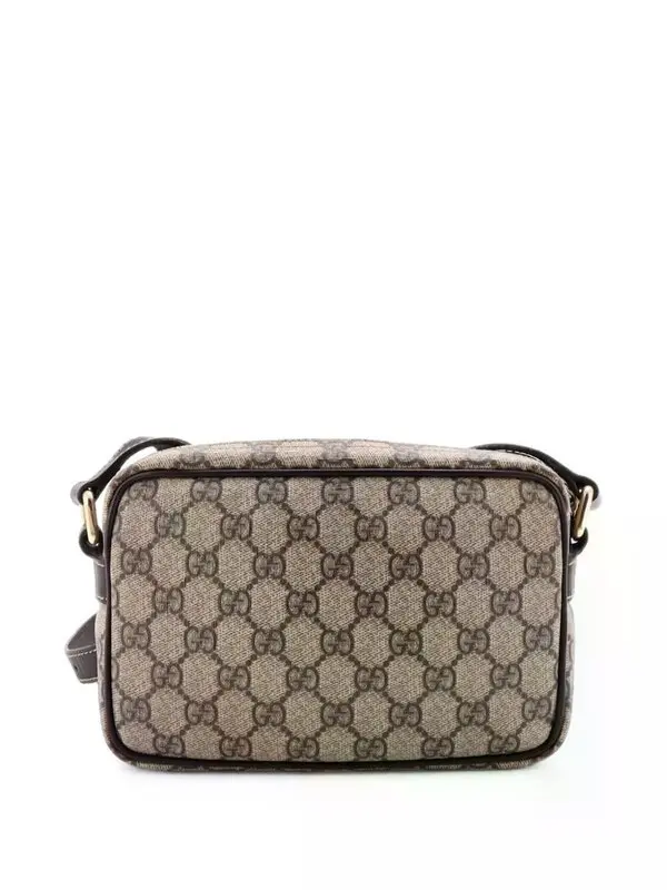 Gucci Front Zip Camera Bag Gg Coated Canvas Small Crossbody Bag