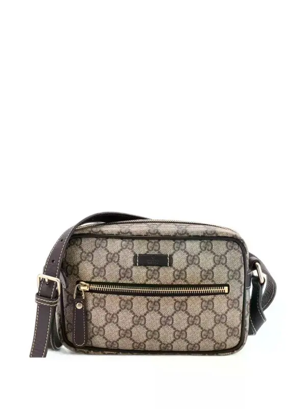 Gucci Front Zip Camera Bag Gg Coated Canvas Small Crossbody Bag
