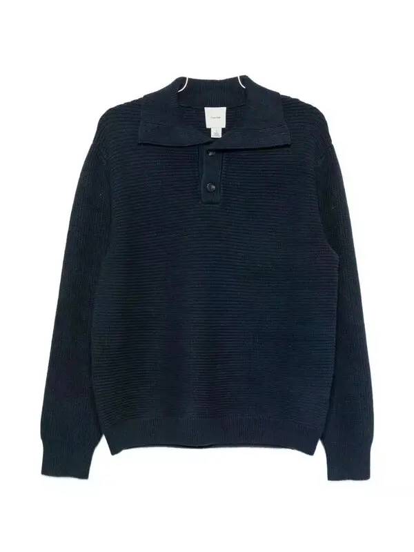 Calvin Klein Ribbed-knit Polo Sweater