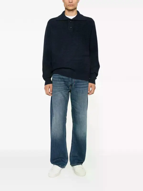 Calvin Klein Ribbed-knit Polo Sweater