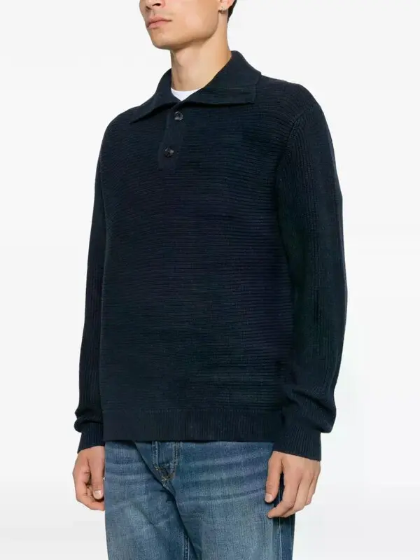 Calvin Klein Ribbed-knit Polo Sweater