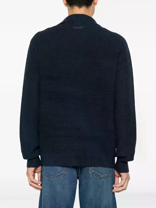 Calvin Klein Ribbed-knit Polo Sweater