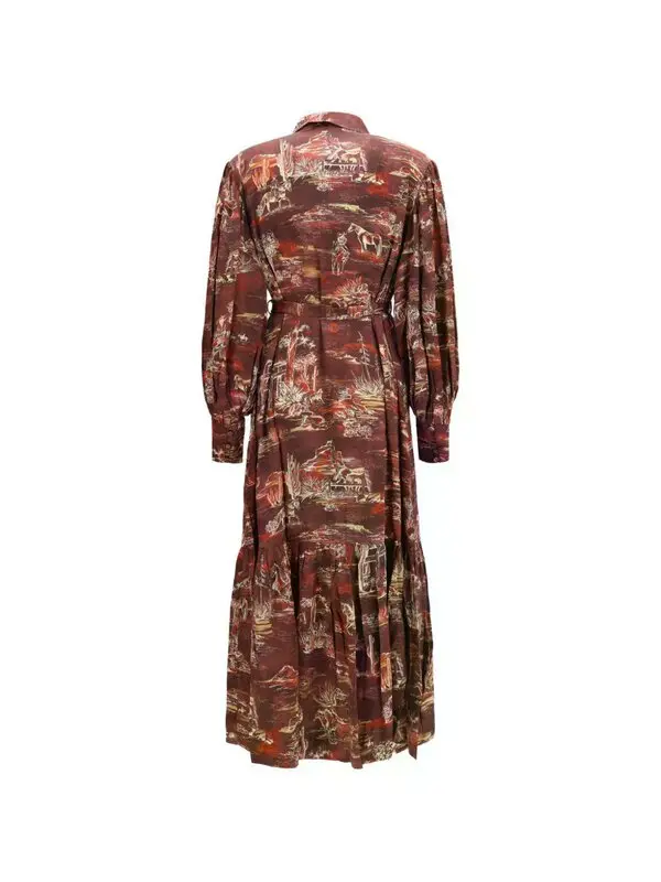 ALEMAIS Ezra Silk Maxi Shirt Dress