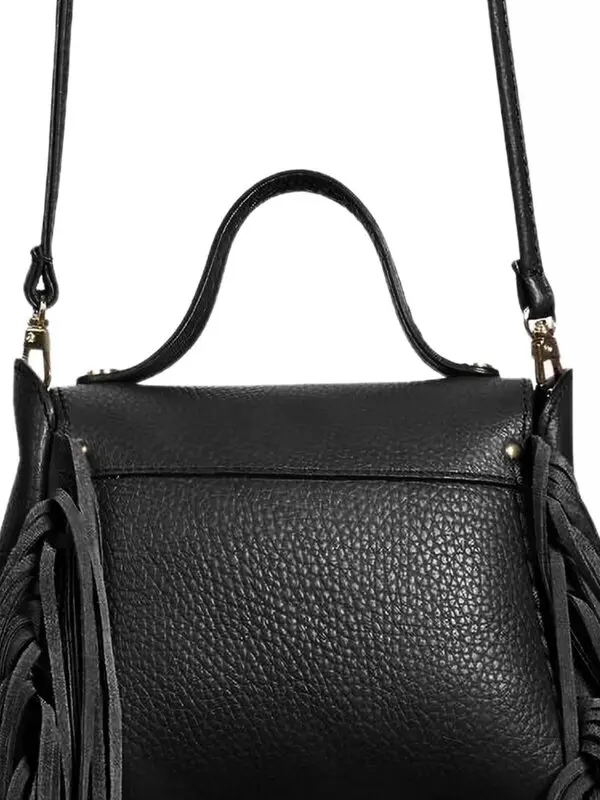 VISONA` Visona Mini Tote Bag With Fringe Detailing