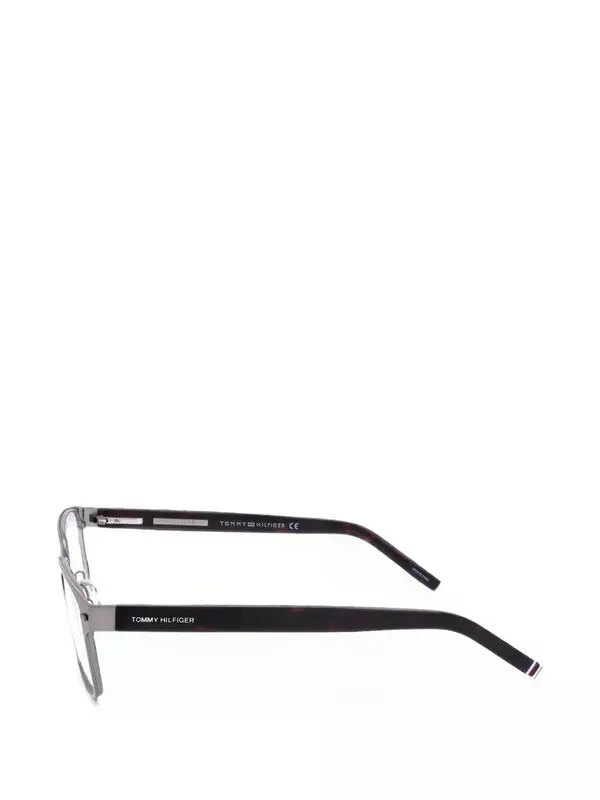 Tommy Hilfiger Matte Finish Rectangle Eyeglasses - Grey