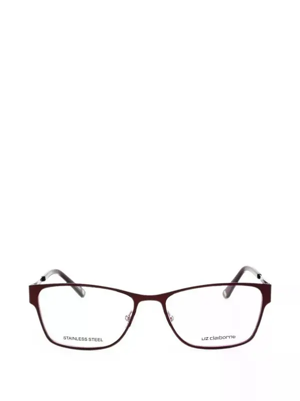 LIZ CLAIBORNE Rectangle-frame Glasses - Red