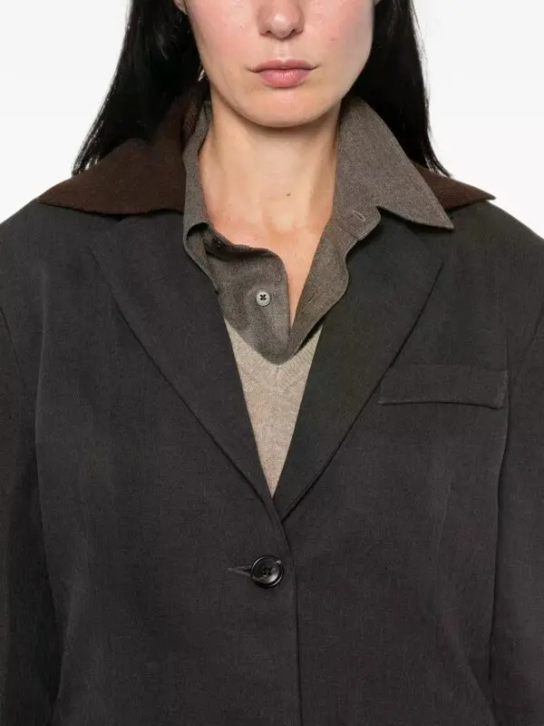 LA PISCINE Notched-lapel Single-breasted Jacket - Grey