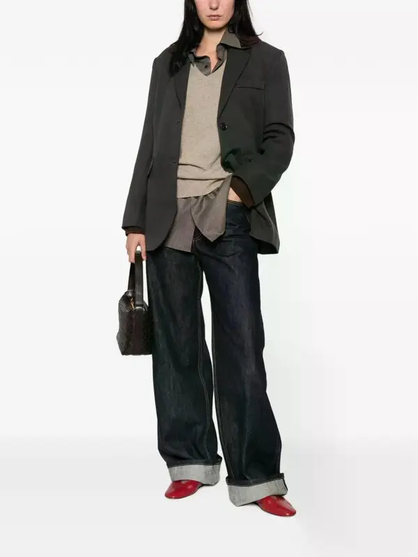 LA PISCINE Notched Lapel Single-breasted Jacket - Grey