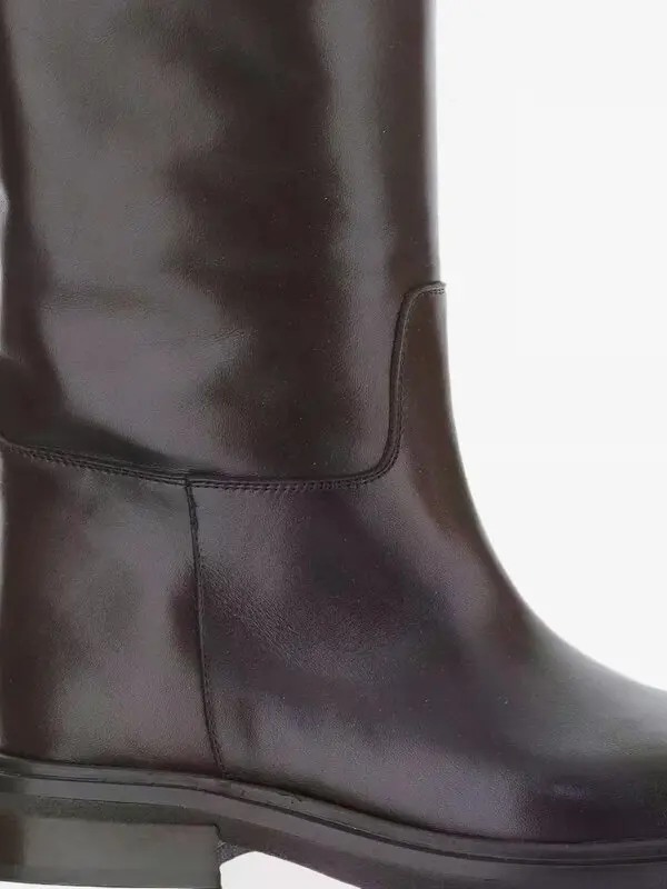 POEVE Buckled Leather Knee-high Boots