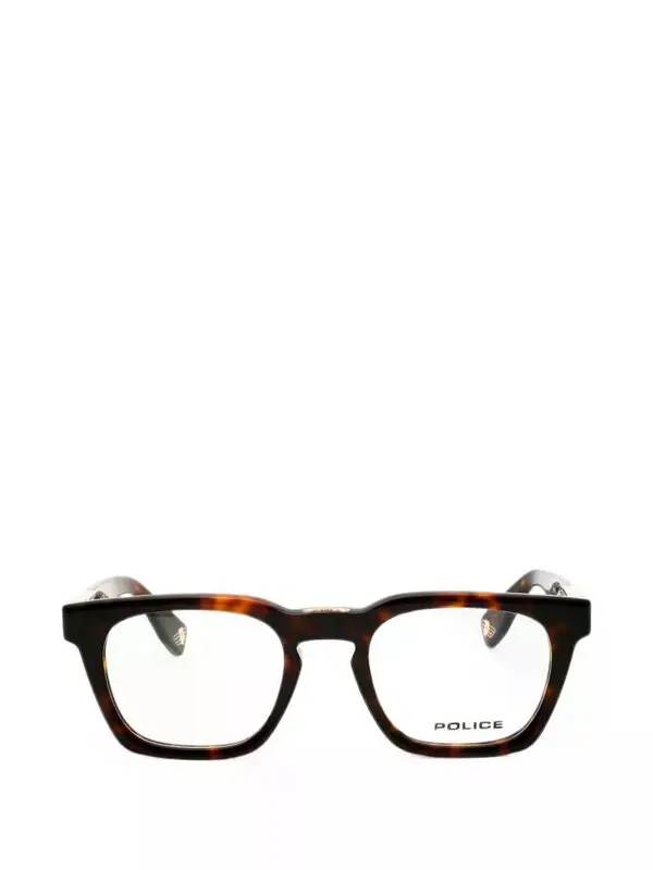 POLICE Tortoiseshell-effect Rectangle-frame Glasses