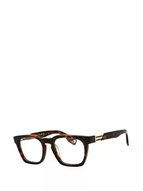 POLICE Tortoiseshell Effect Rectangle Frame Eyeglasses