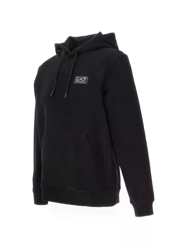 EA7 Ribbed Logo-patch Hoodie