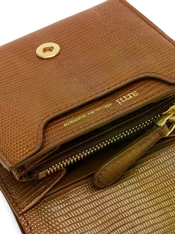 AMI Paris Lizard-embossed Paris Paris Leather Compact Wallet