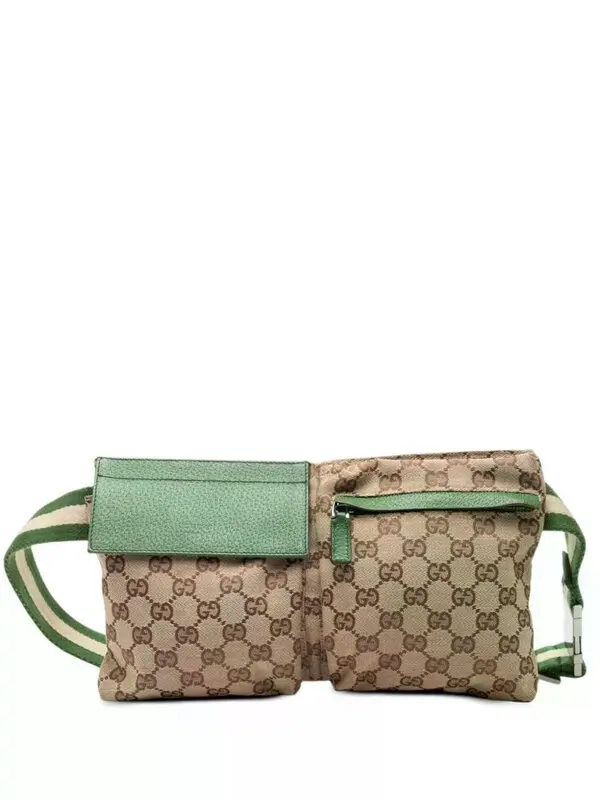 Gucci 2000-2015 Gg Canvas Web Double Pocket Belt Bag