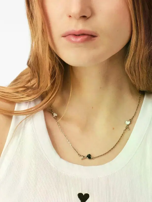 AMI Paris Brass Necklace With Hammered De Coeur