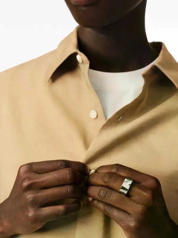 AMI Paris Brass Ring With Hammered De Coeur