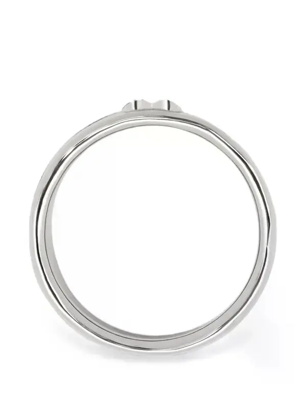 AMI Paris Brass Ring With Hammered De Coeur