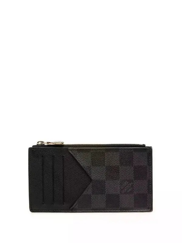 LOUIS VUITTON 2020 Damier Graphite Coin Card Holder - Black