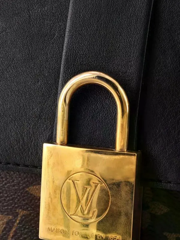 LOUIS VUITTON Locky Handbag Monogram Canvas With Leather Bb Satchel