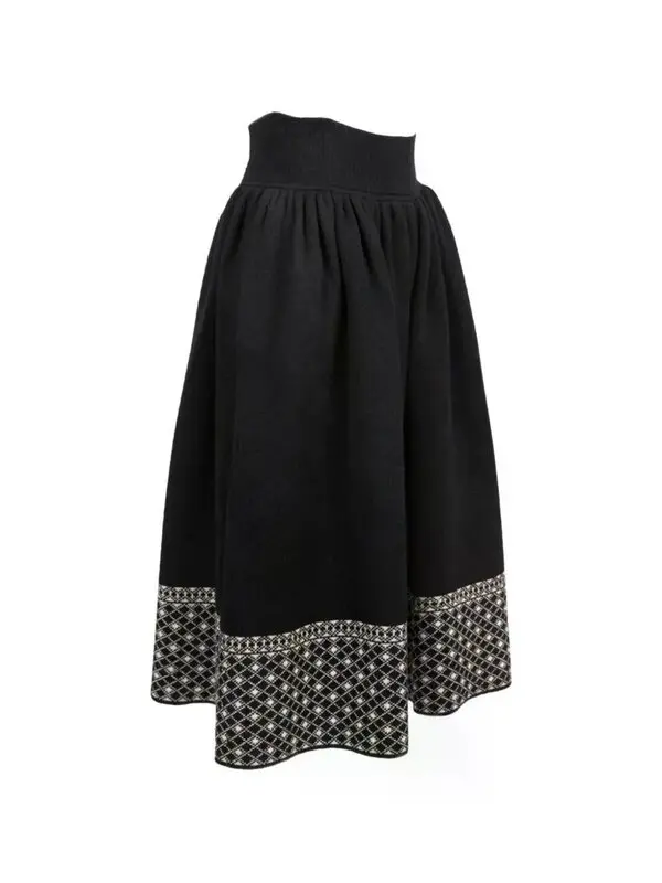 Saint Laurent 1990s Rive Gauche Knitted Midi Skirt