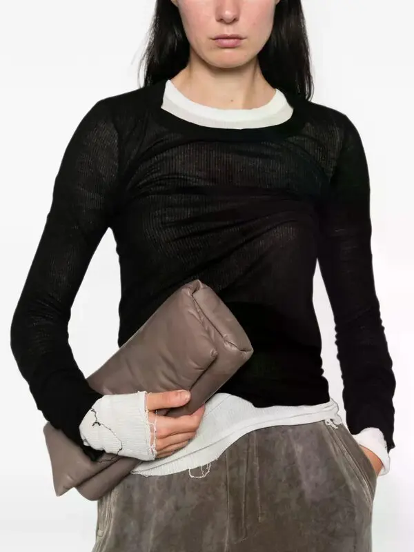Rick Owens Padded Leather Clutch Bag - Grey