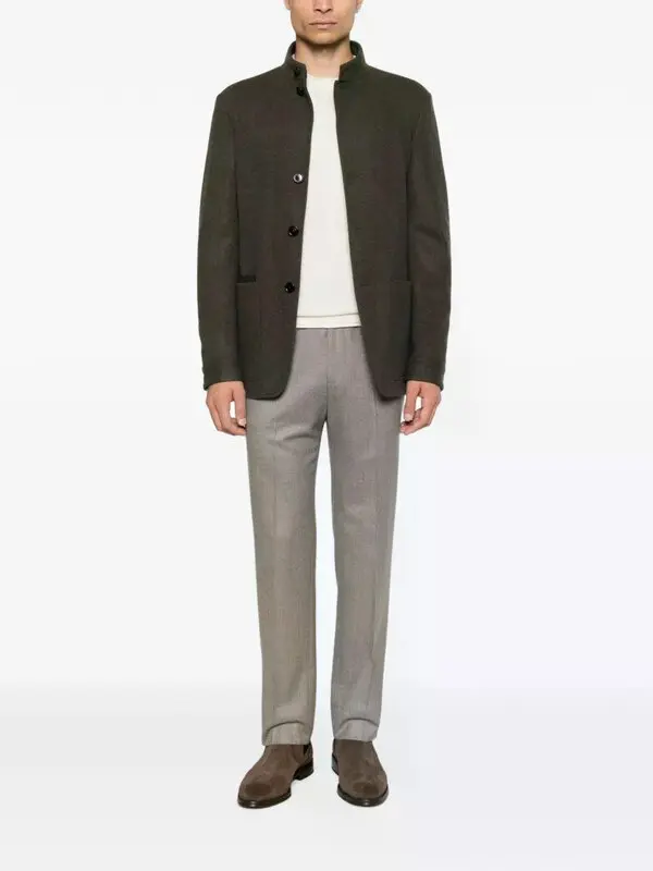 Zegna High-neck Button-up Jacket - Green
