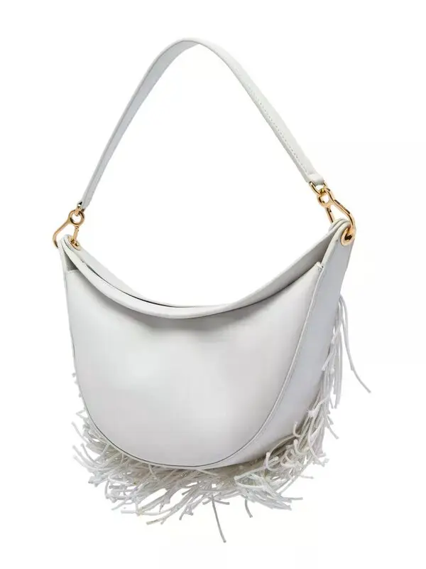 Loewe 2022 Small Leather Fringe Luna Hobo Bag