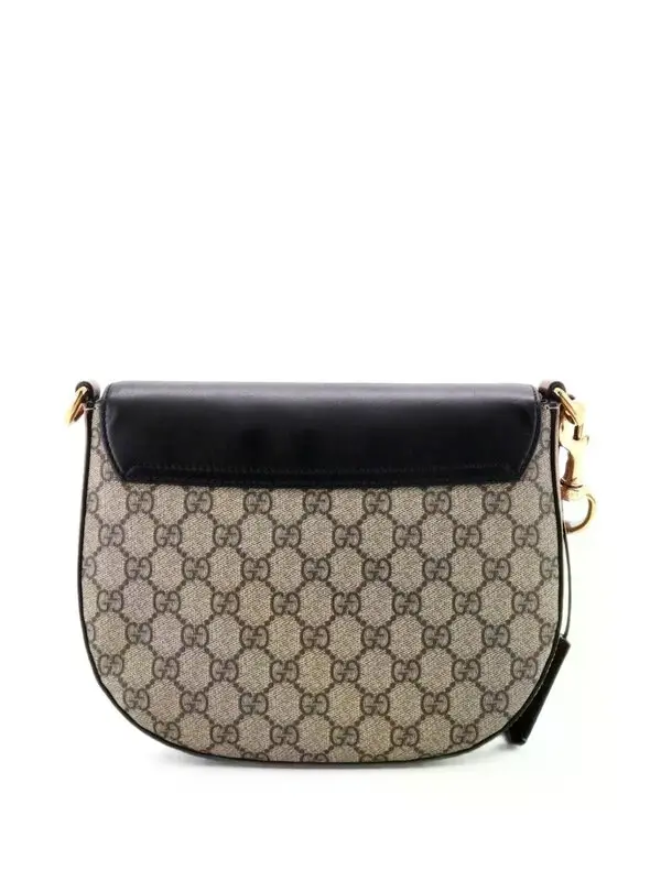 Gucci Padlock Saddle Shoulder Bag In Gg Coated Canvas And Leather