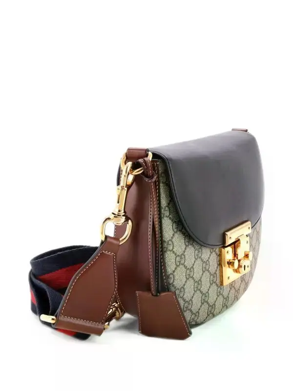 Gucci Padlock Saddle Shoulder Bag In Gg Coated Canvas And Leather