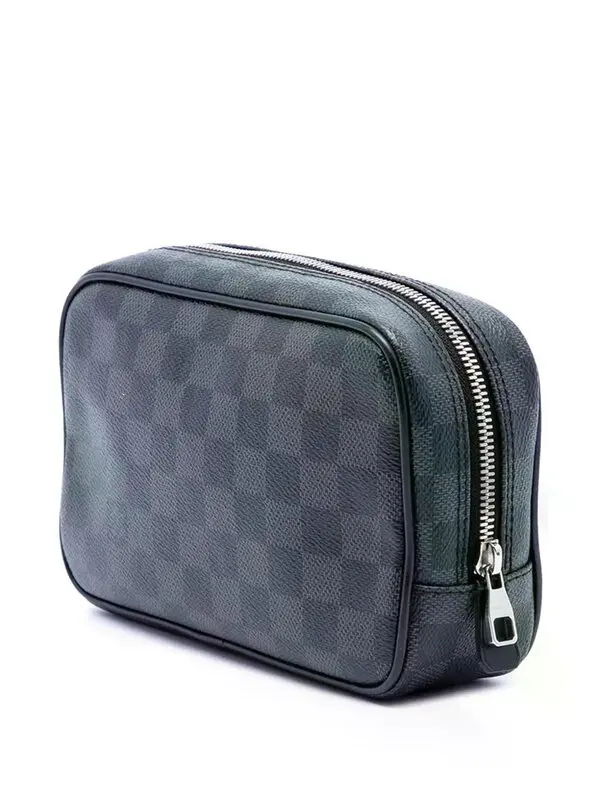 LOUIS VUITTON 2018 Damier Graphite Toilette Pouch Pm Clutch Bag