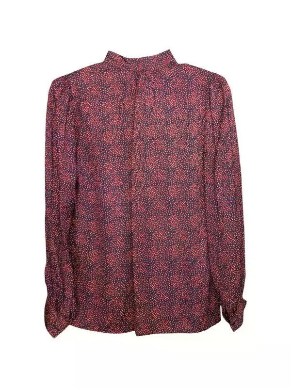 Saint Laurent 1970s Printed Lavalliere Blouse
