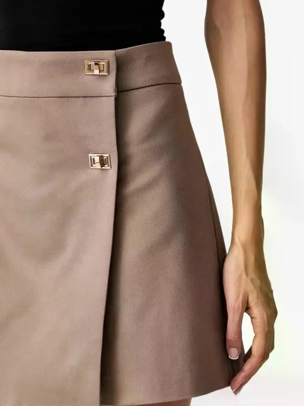 MORGAN Wrap-style Gold-tone-buckle Shorts