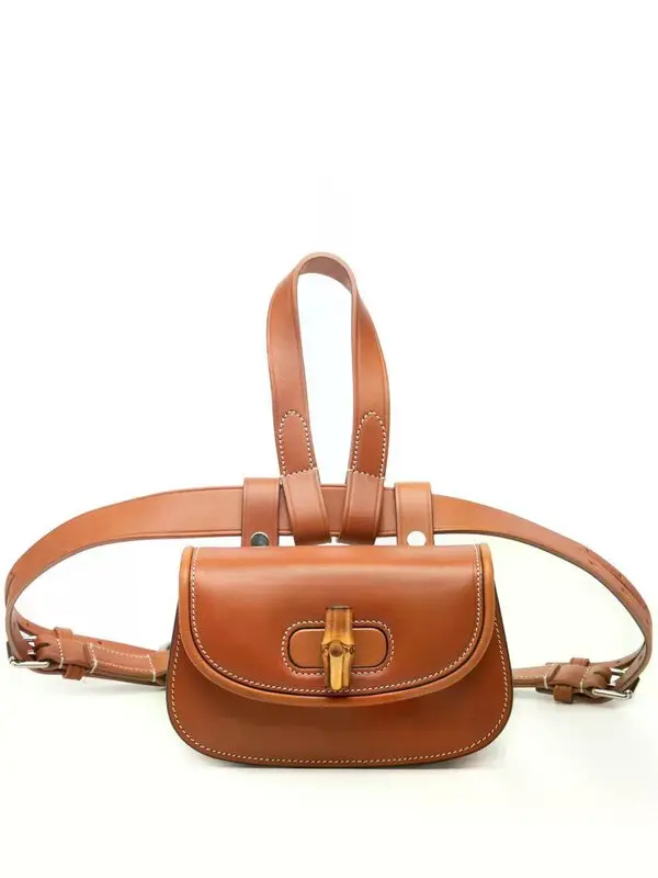 Gucci 2016-2026 Mini Calfskin Bamboo 1947 Belt Bag - Brown