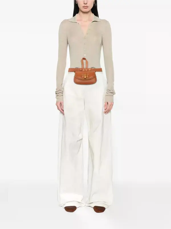Gucci Calfskin Bamboo 1947 Belt Bag - Brown