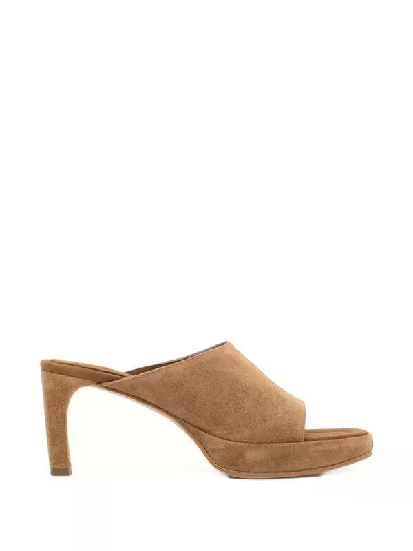 Balenciaga 80mm Suede Platform Sandals - Brown
