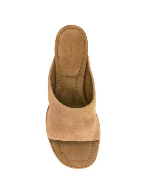 Balenciaga 80mm Suede Platform Sandals - Brown