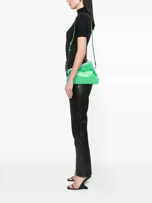 Fendi Patent Leather Midi Bag - Green