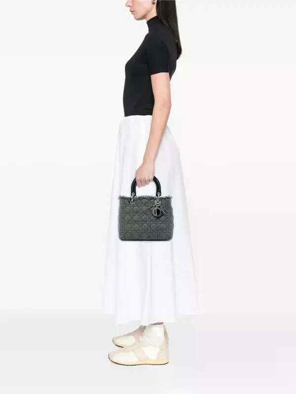 Dior 2011 Medium Tweed Cannage Lady Satchel