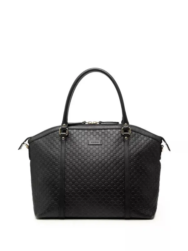 Gucci 2000-2015 Large Microguccissima Dome Satchel - Black