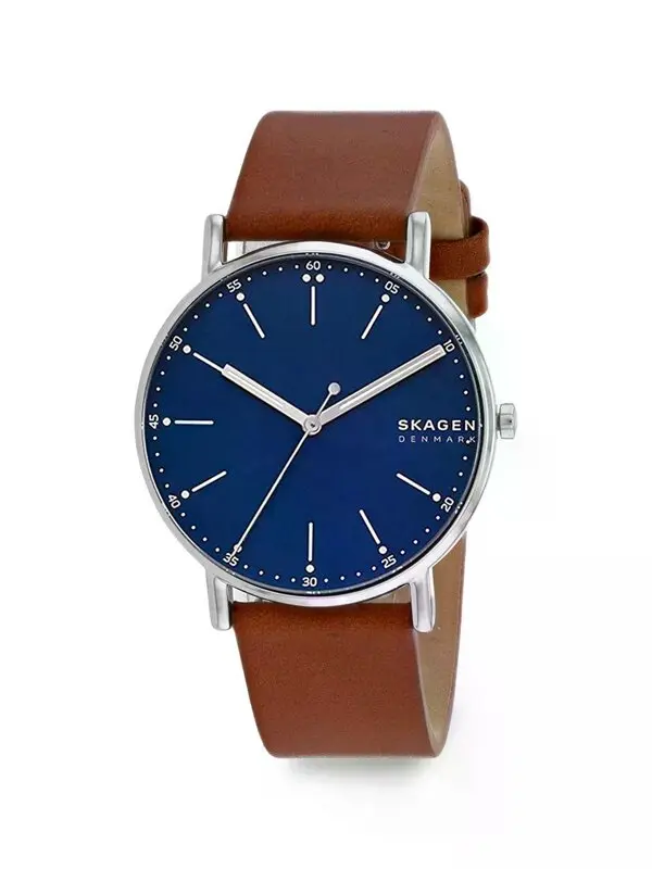 Skagen Signatur Leather 40mm Watch - Blue
