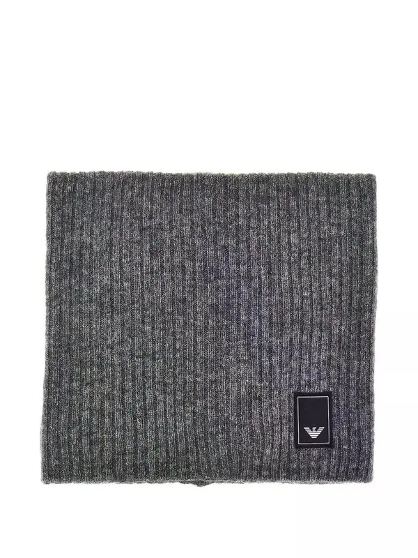 Emporio Armani Ribbed-knit Logo Patch Neck Warmer
