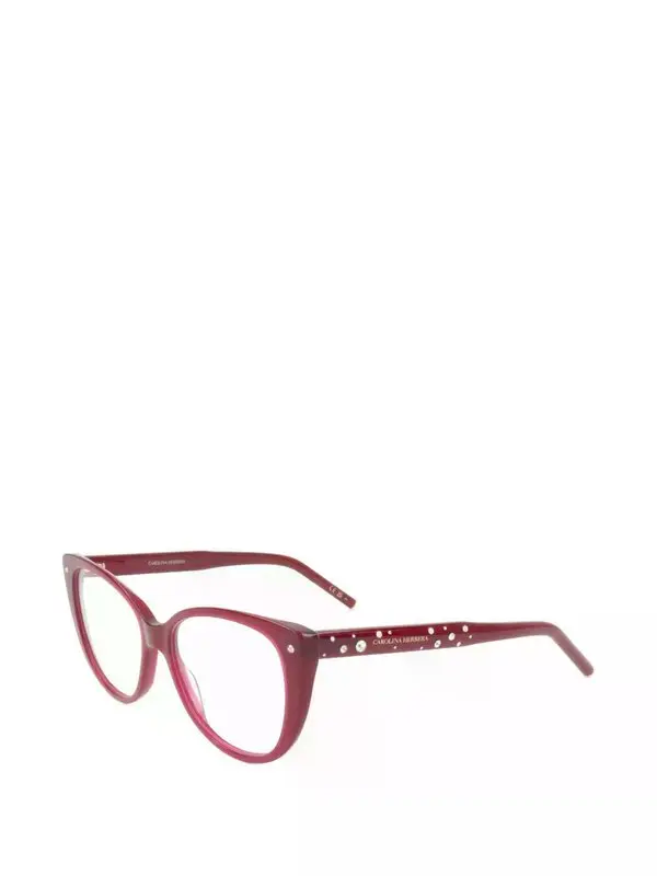 Carolina Herrera Crystal-embellished Cat-eye Glasses - Red