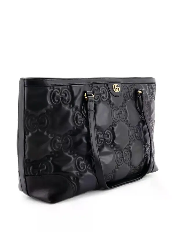 Gucci Ophidia Open Gg Matelasse Leather Medium Tote Bag - Black