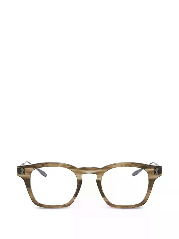AKONI Wise Tortoiseshell-effect Squared-frame Eyeglasses - Green